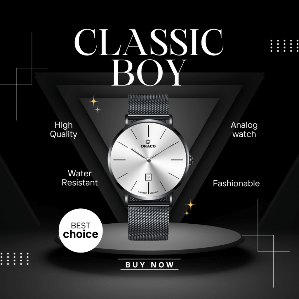 DRACO D21-ST02 "Classic Boy" TRẮNG THÉP ĐEN - DRACO WATCH - Khẳng Định ...