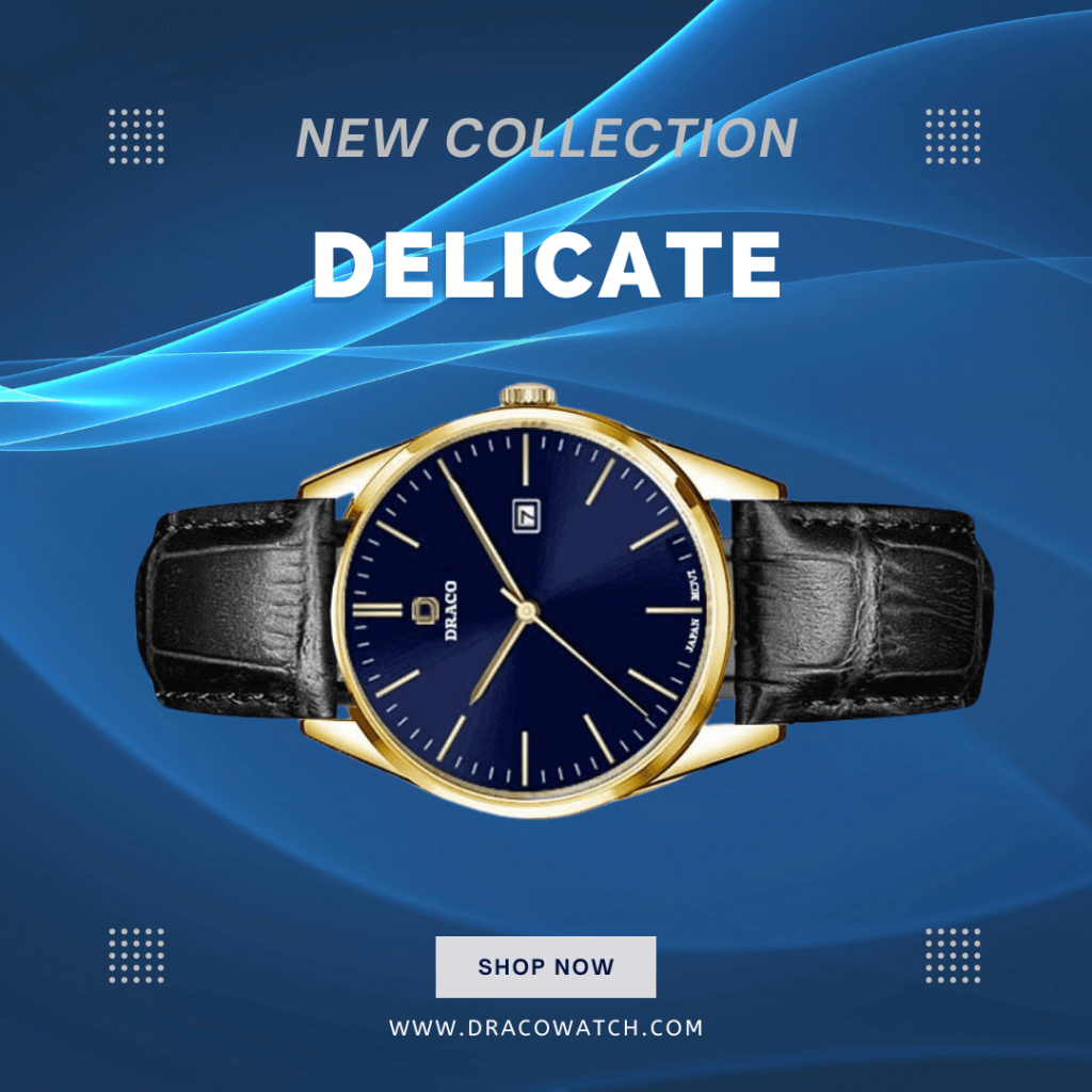 DRACO D24-DC010 "Delicate" MẶT XANH DÂY DA ĐEN